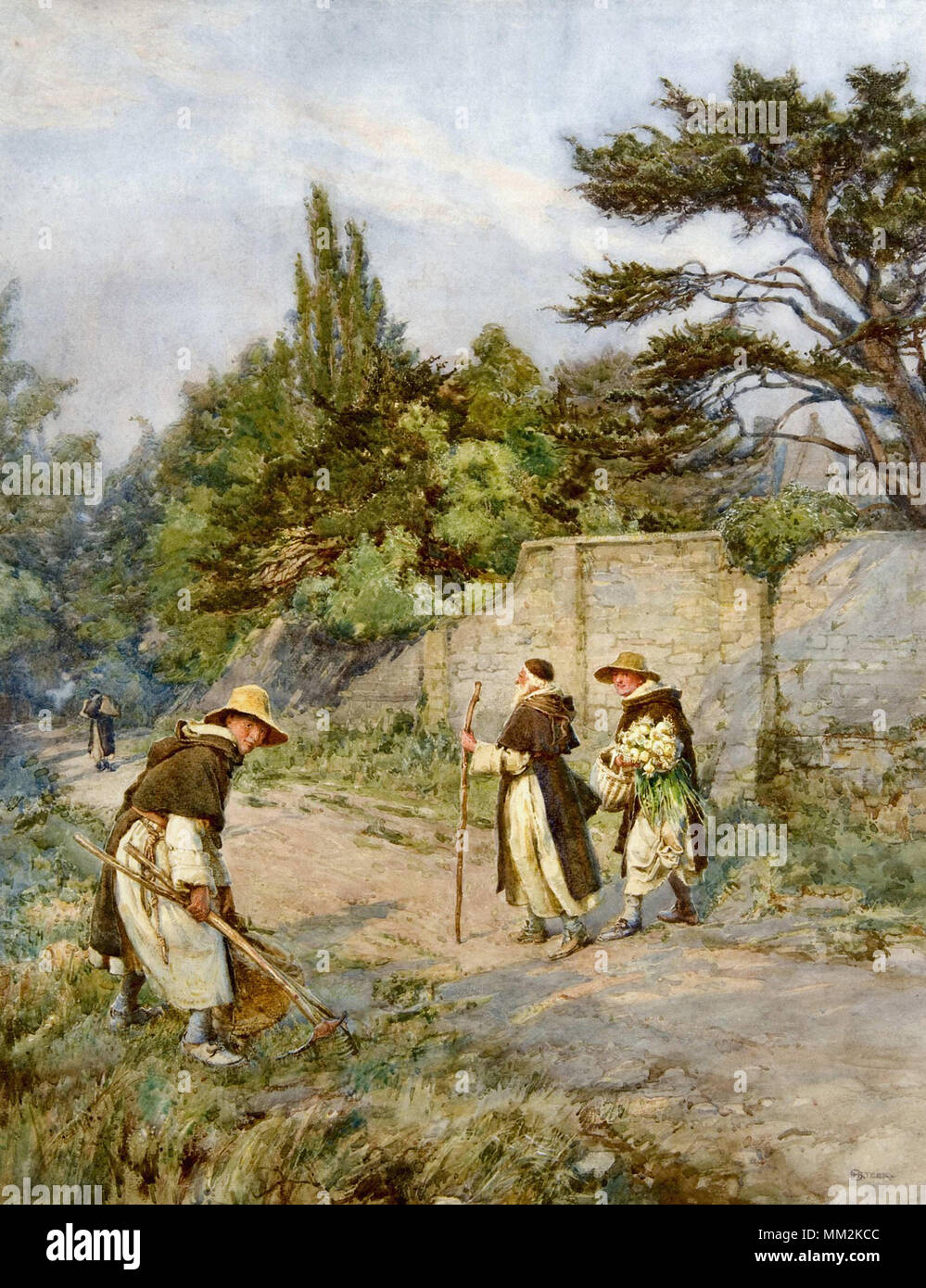 Steer Henry Reynolds - Monks in a Country Lane Stock Photo - Alamy