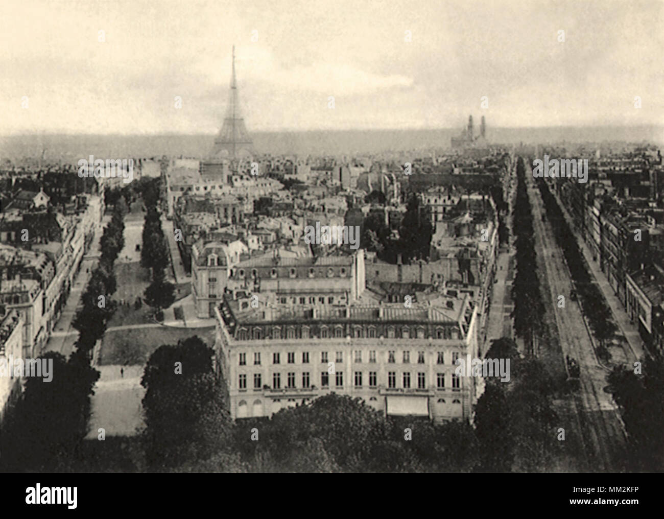 View from the Arc de Triomphe. Paris. 1930 Stock Photo - Alamy