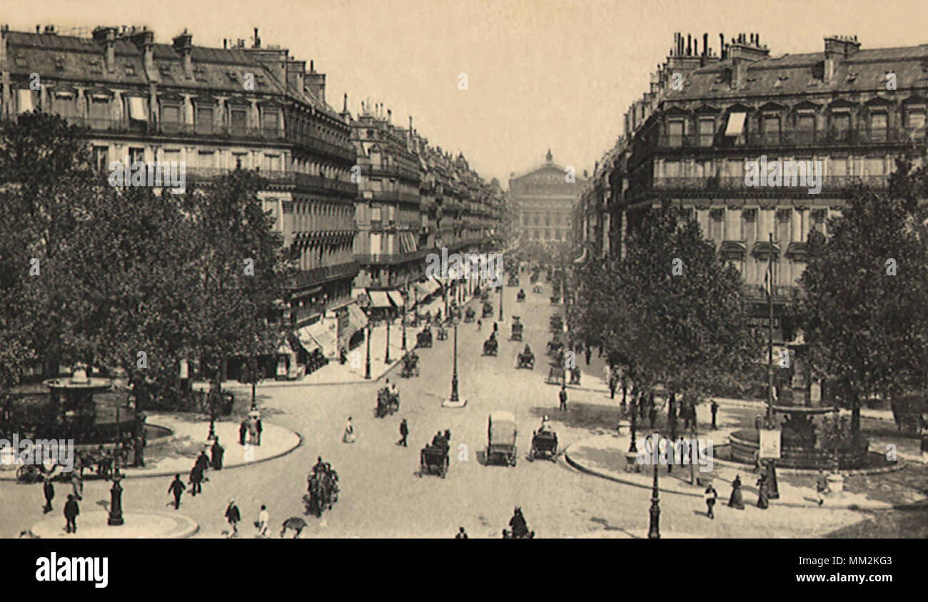 Avenue of the Opera. Paris.1905 Stock Photo - Alamy