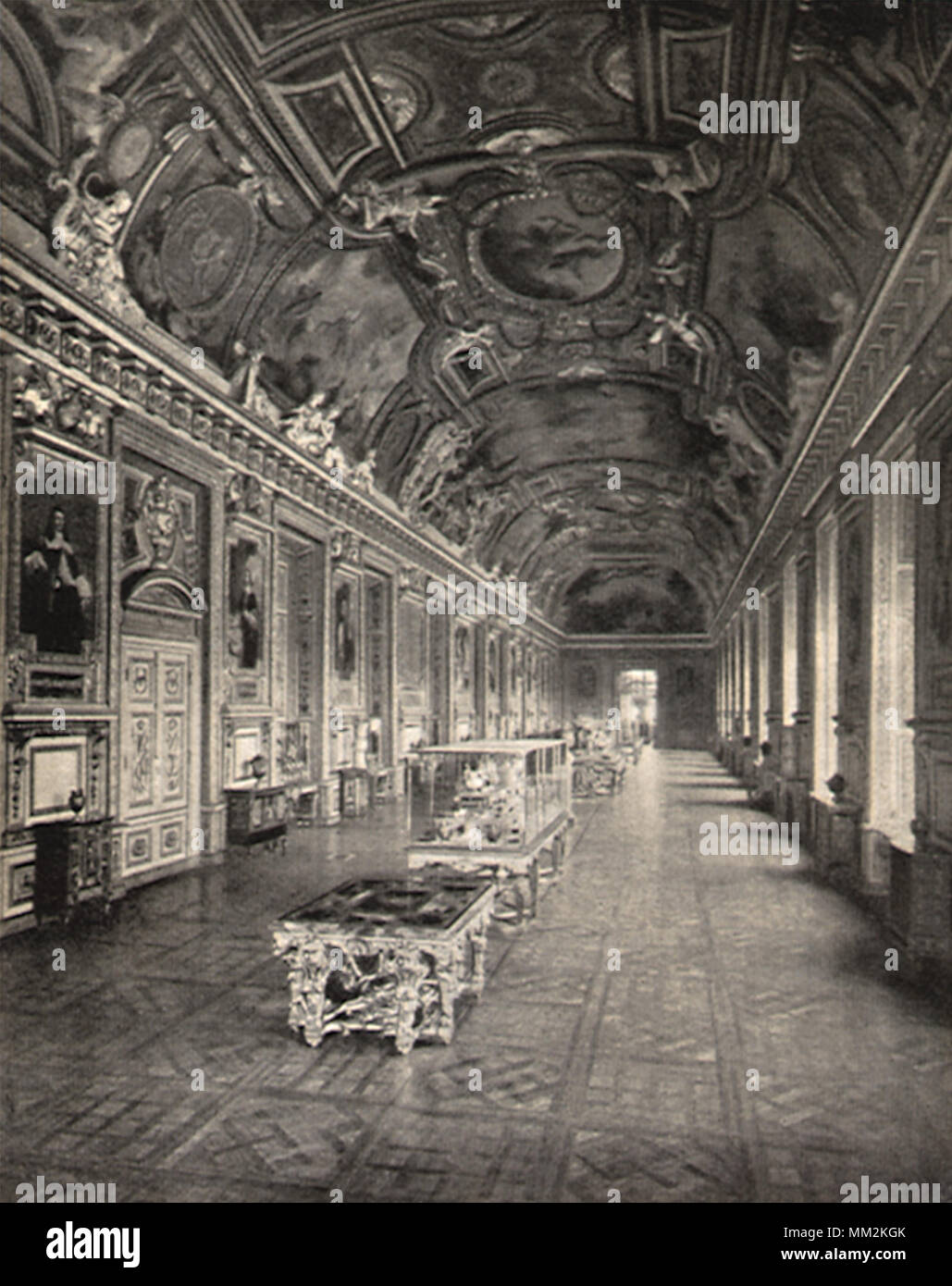 Gallery of Apollo at the Louvre. Paris. 1910 Stock Photo - Alamy