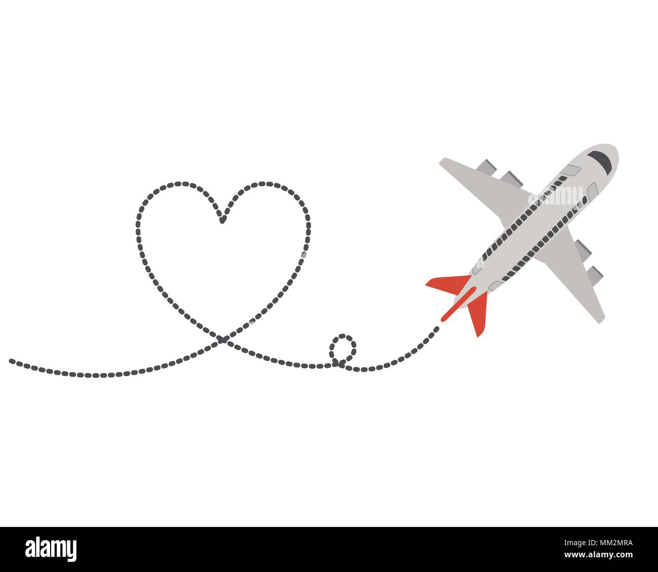 airplane flying with heart Stock Vector Image & Art - Alamy