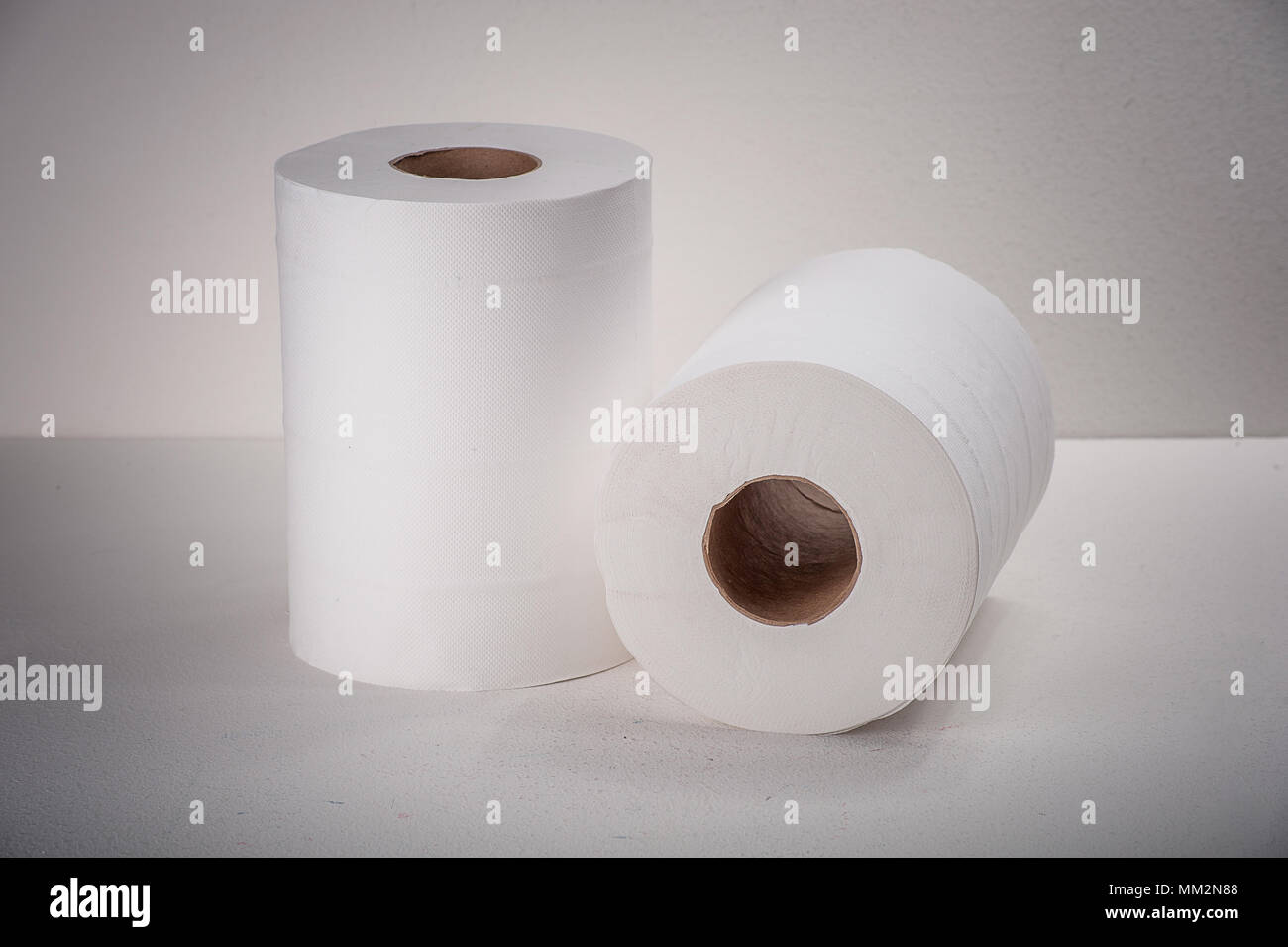 Roll paper on white background Stock Photo - Alamy