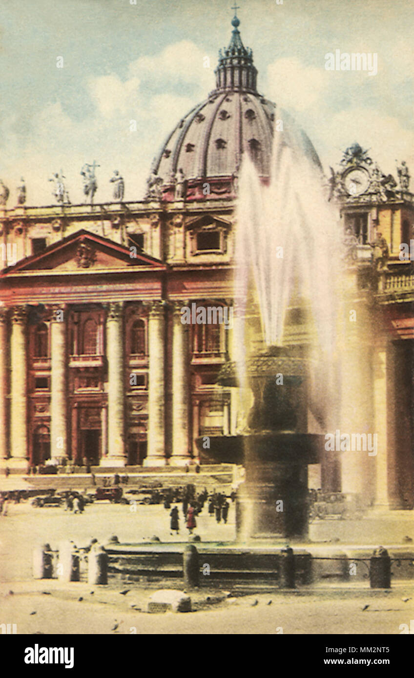 San Pietro Basilica. Rome. 1930 Stock Photo - Alamy