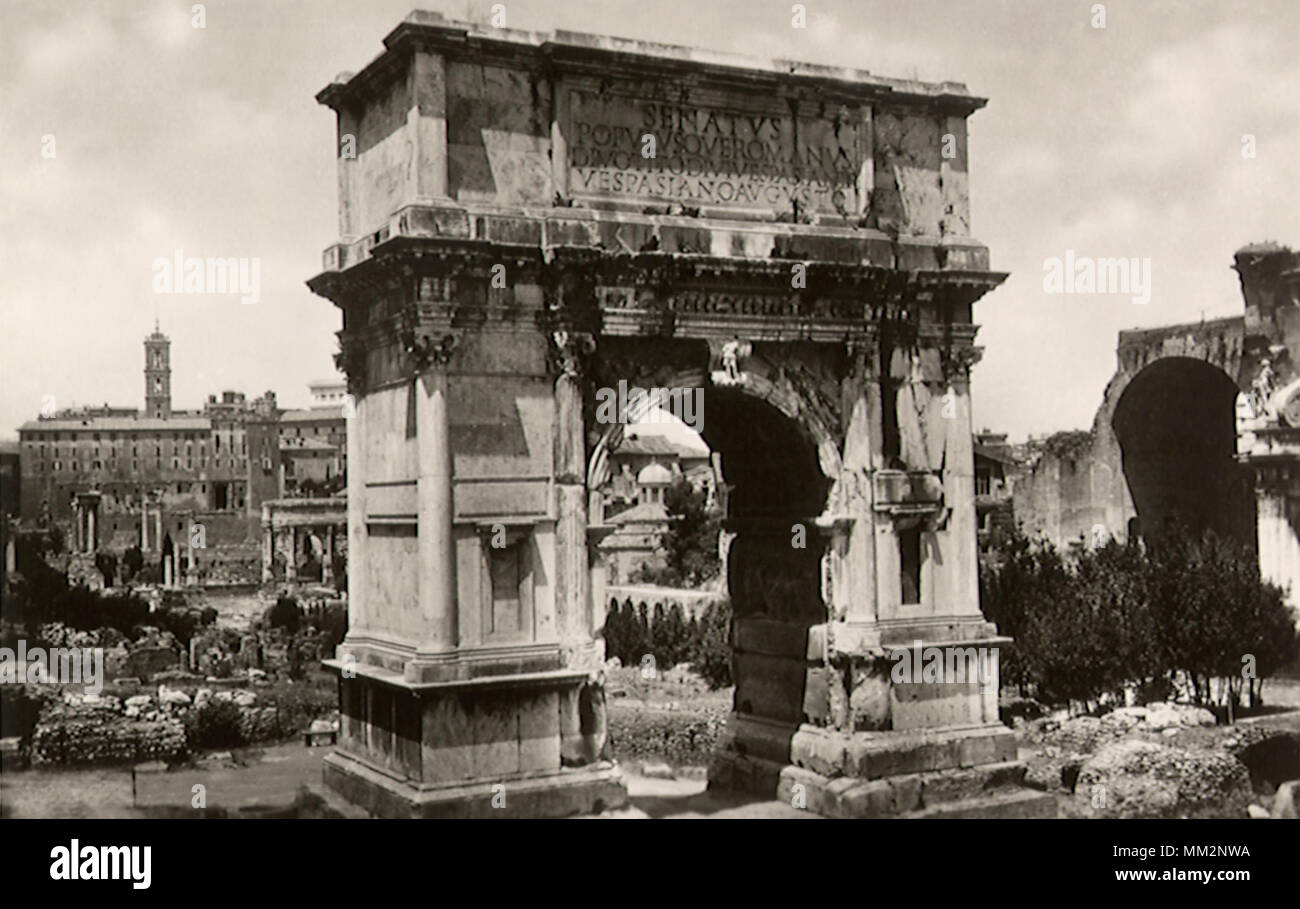 Arch of Titus. Rome. 1930 Stock Photo - Alamy