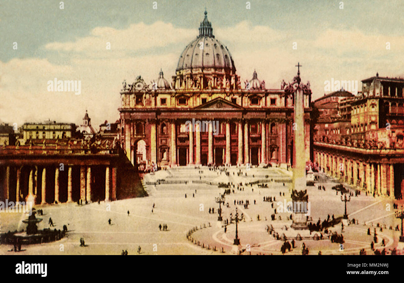 San Pietro Basilica. Rome. 1920 Stock Photo - Alamy
