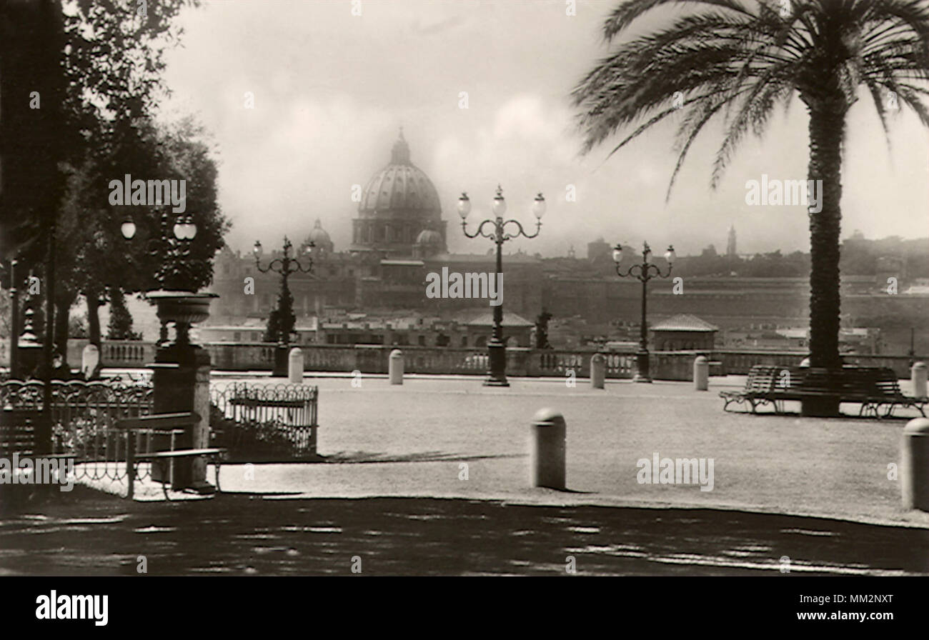 San Pietro from Pincio Plaza. Rome. 1930 Stock Photo - Alamy
