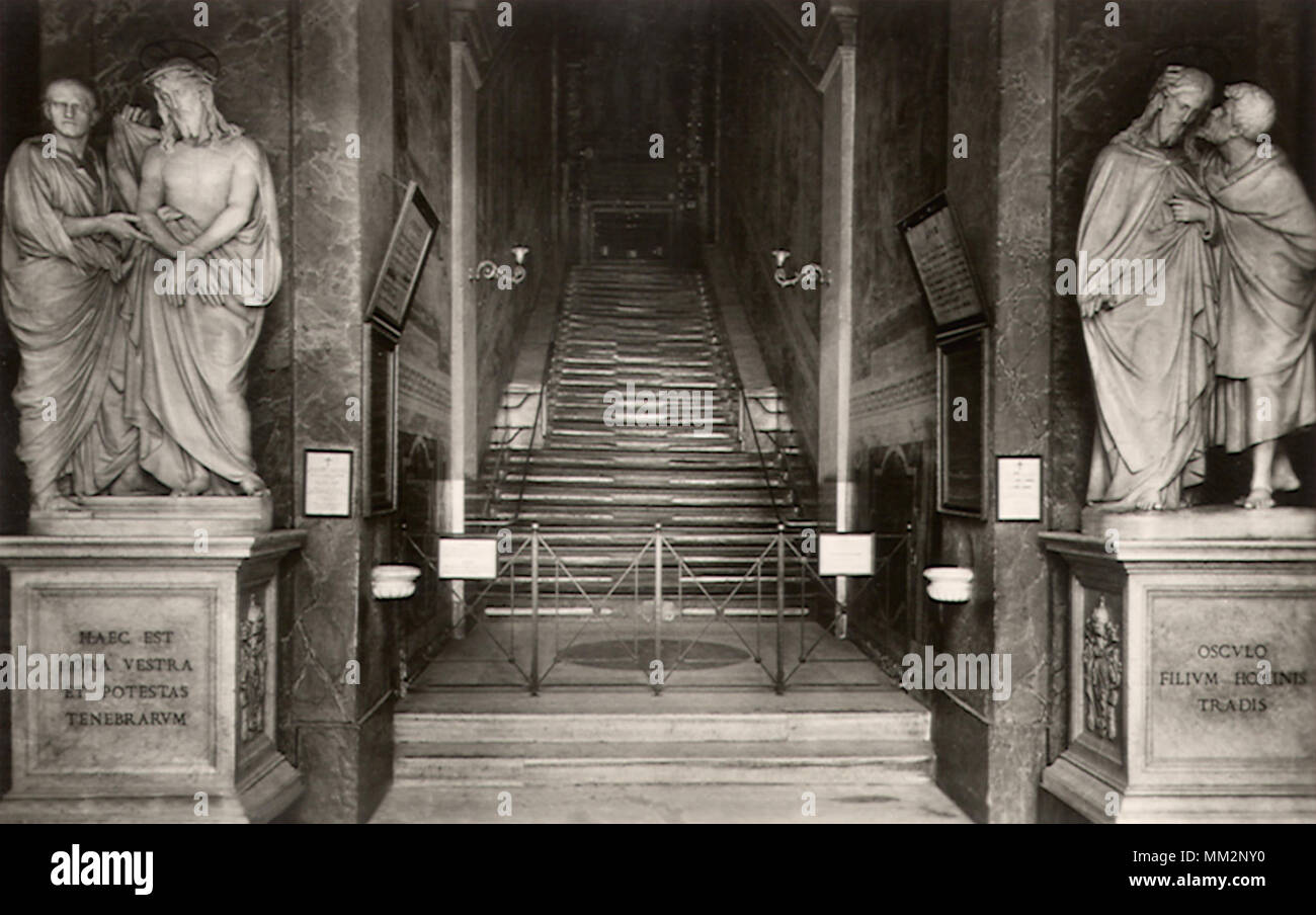 Holy Staircase. Rome. 1930 Stock Photo - Alamy