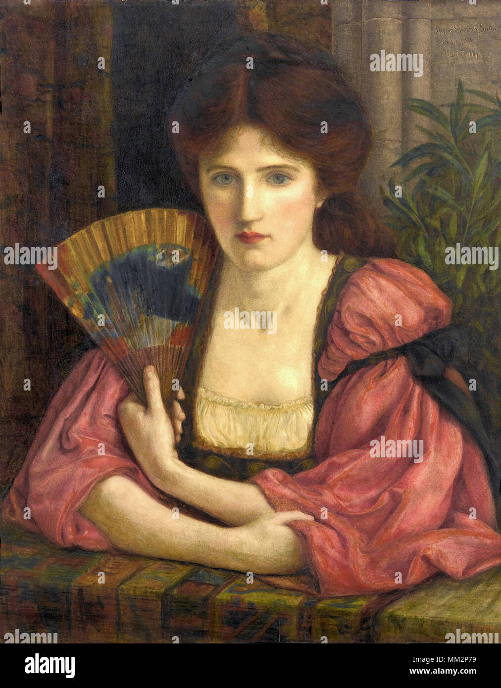 Stillman Marie Spartali - Self Portrait in Medieval Dress 2 Stock Photo ...