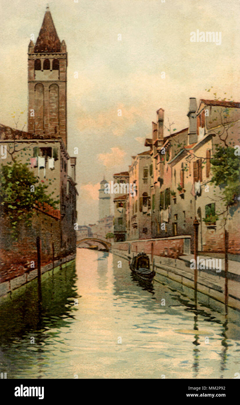 San Barnaba Canal. Venice. 1940 Stock Photo - Alamy