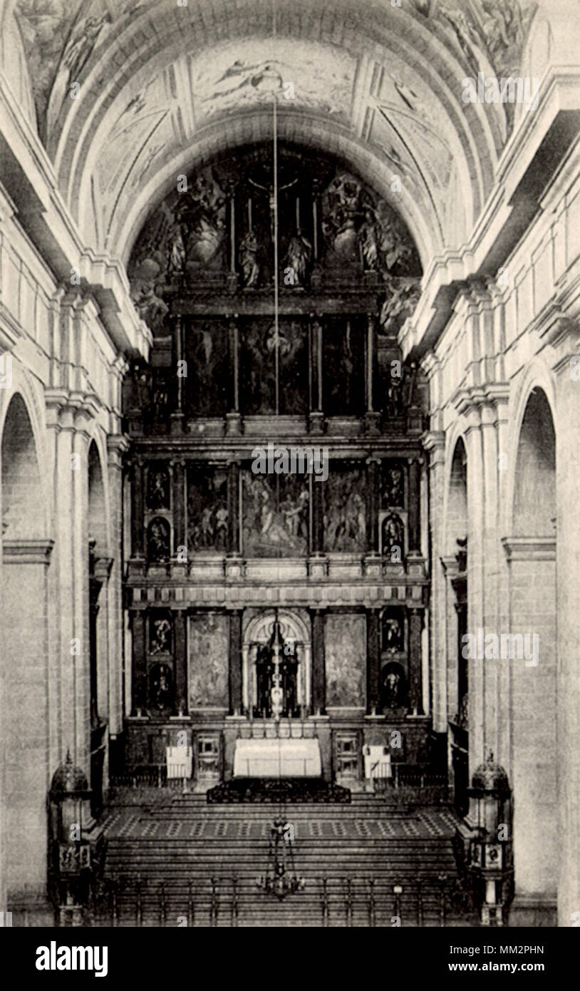 Altar at Monastery Basilica. Retablodel. 1930 Stock Photo - Alamy