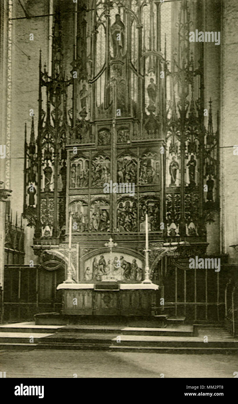 Altar at Marien Church. Danzig. 1930 Stock Photo - Alamy