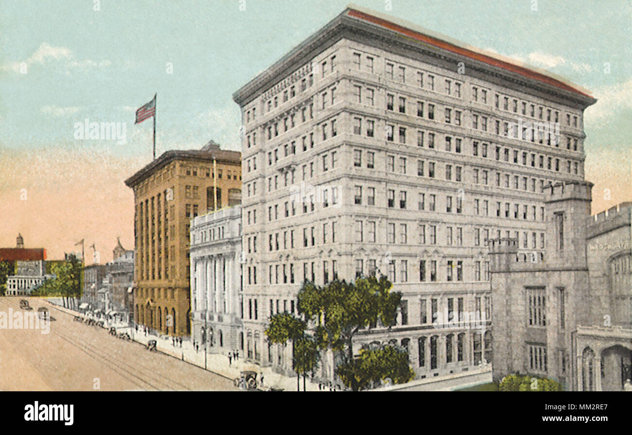 Main Street showing Aetna Buildings 1921 Stock Photo - Alamy