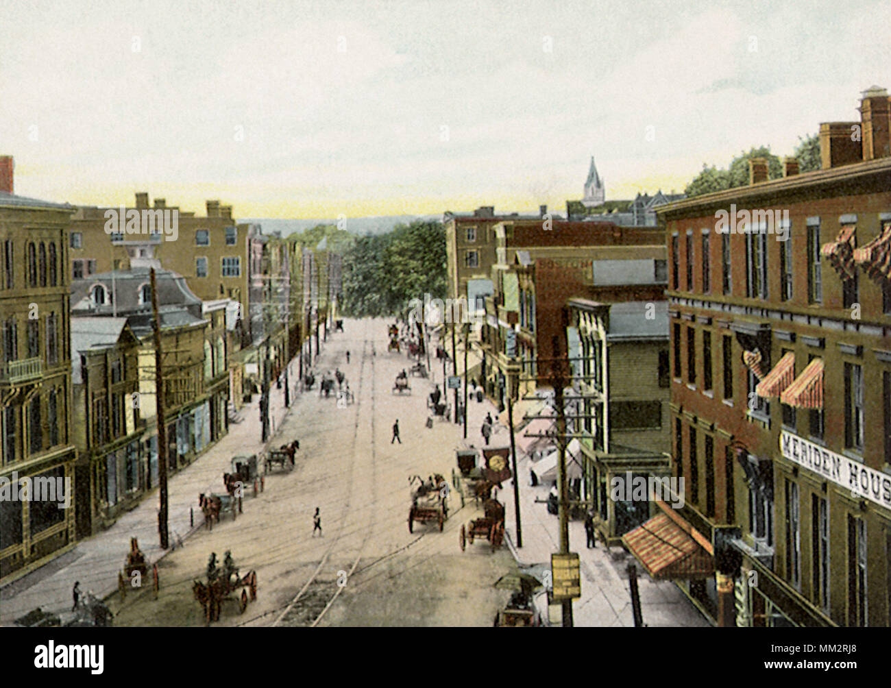 View from West Main Street. Meriden. 1920 Stock Photo - Alamy