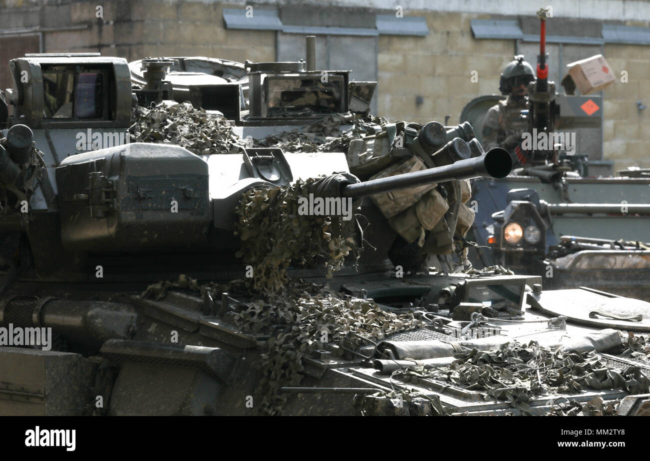 The turret of a Latvian Scimitar exercising at Copehill Down Stock ...