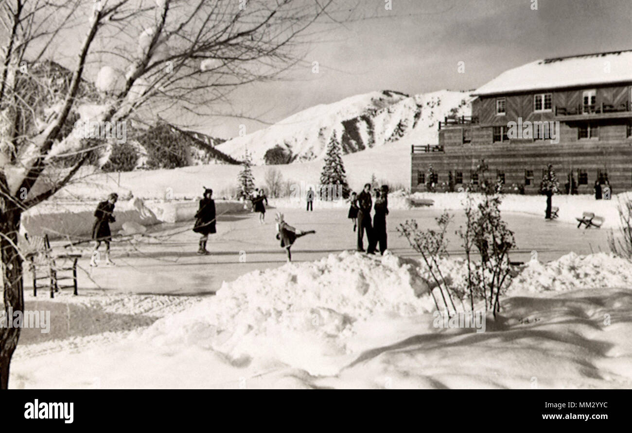Lodge and Ice Rink. Sun Valley. 1940 Stock Photo - Alamy