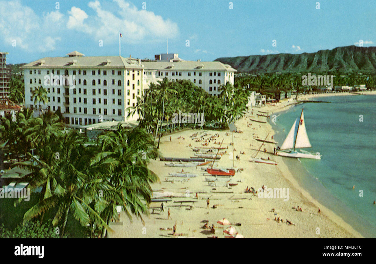 Moana Hotel. Honolulu. 1958 Stock Photo - Alamy