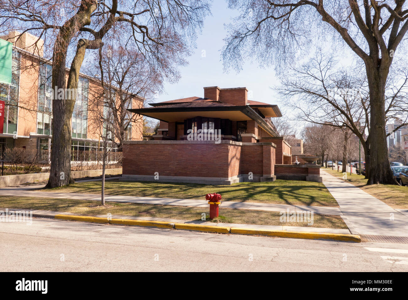 CHICAGO, IL -APRIL 08,2018- Frederick C. Robie House, designed by American architect Frank Lloyd ...