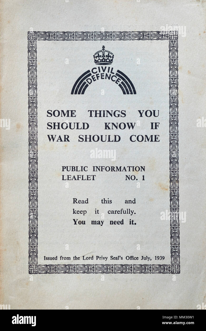 CIVIL DEFENCE, SECOND WORLD WAR, SOME THINGS TO KNOW IF WAR SHOULD COME ...