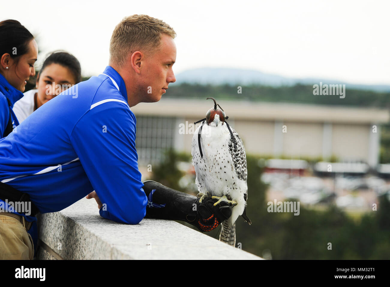 Cadet 3rd Class James Barney holds Ziva prior to the Parents' Weekend ...