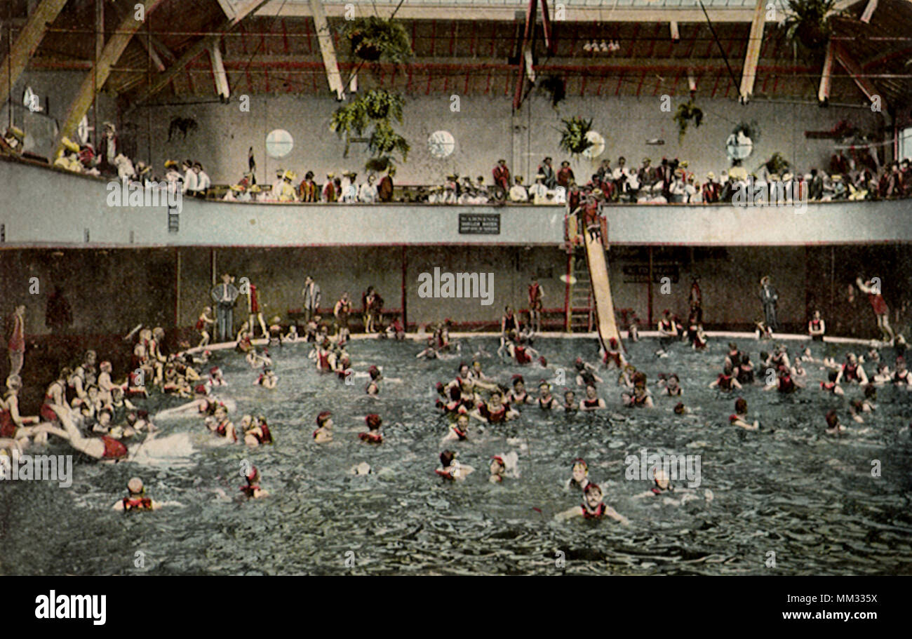 Plunge Swimming Pool. Long Beach. 1909 Stock Photo - Alamy