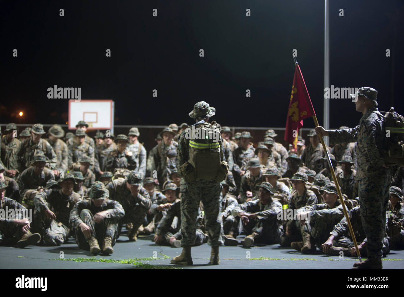 U.S. Marine Corps Lt.Col. Marshalee Clarke, the commanding officer of Headquarters Battalion ...
