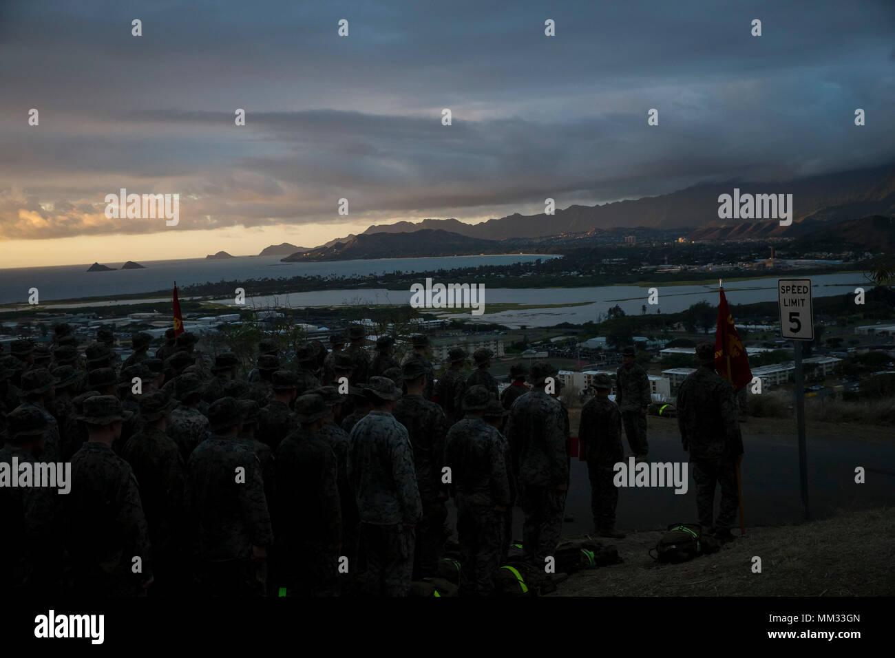 U.S. Marines and Sailors with Headquarters Battalion, Marine Corps Base ...