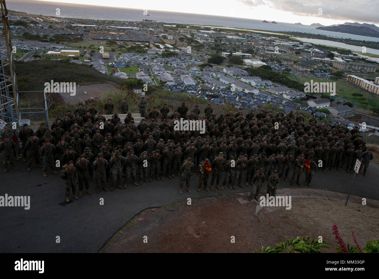 U.S. Marines and Sailors with Headquarters Battalion, Marine Corps Base ...