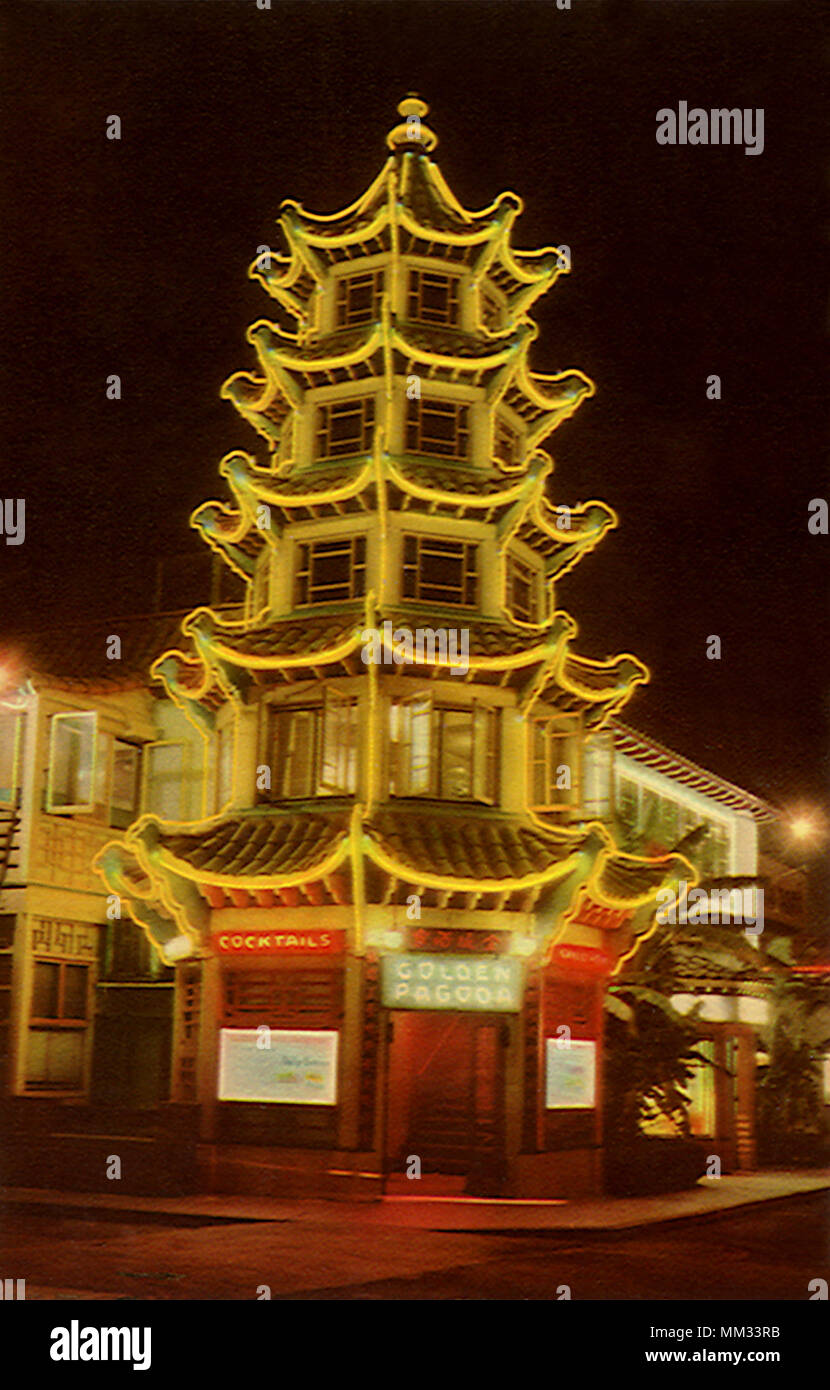Golden Pagoda Restaurant. Los Angeles. 1960 Stock Photo - Alamy