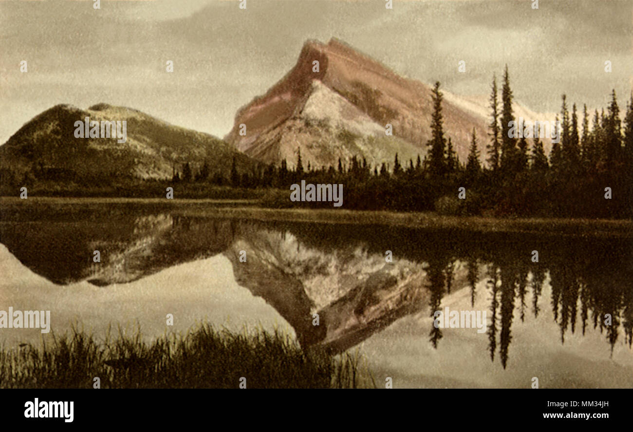 Mount Rundle & Vermillion Lakes. Banff. 1910 Stock Photo - Alamy