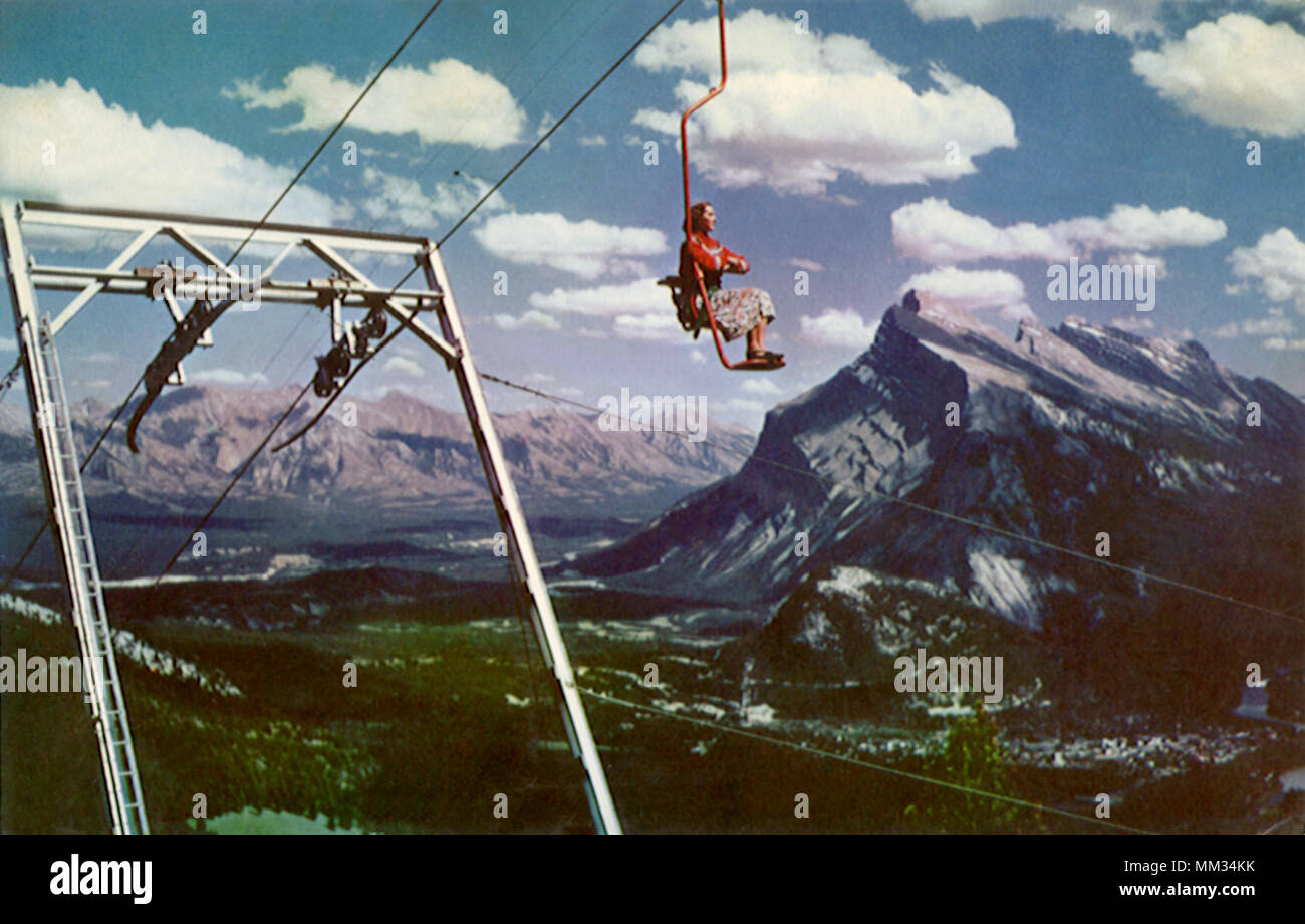 Chair Lift on Mount Norquay. Banff. 1958 Stock Photo - Alamy