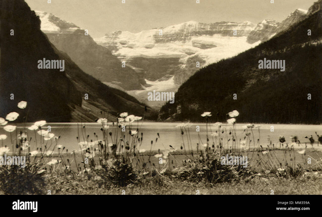 View of Lake Louise. 1930 Stock Photo - Alamy