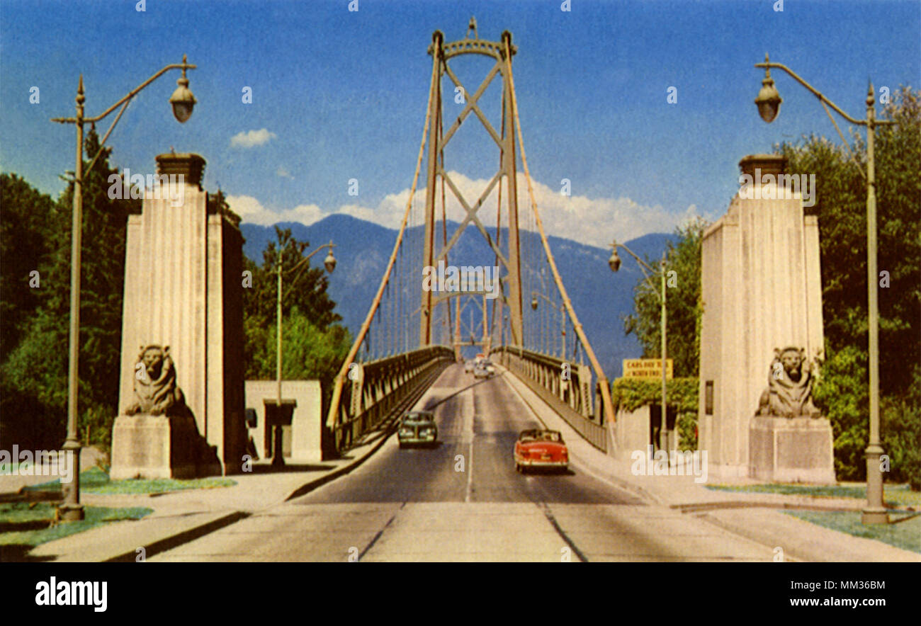 Lions Gate Bridge. Vancouver. 1950 Stock Photo - Alamy
