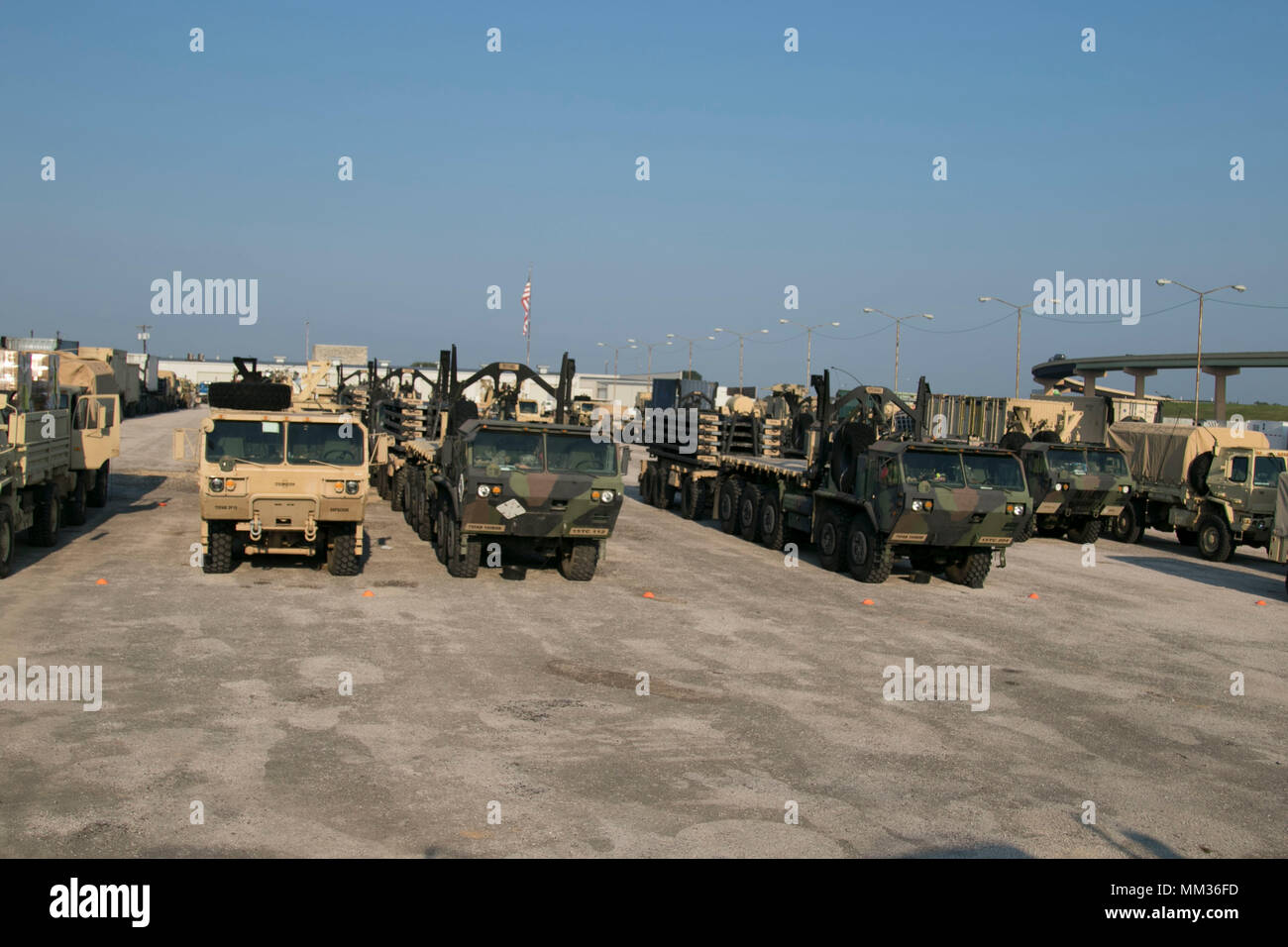 Soldiers and equipment assigned to the 100th Brigade Support Battalion ...
