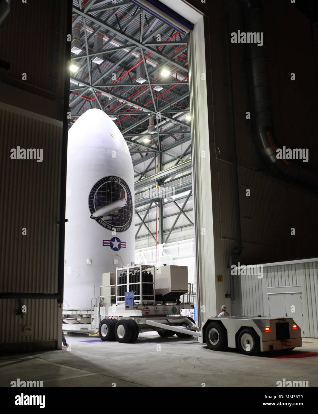 The X-37B Orbital Test Vehicle (OTV-5) is being staged in preparation ...