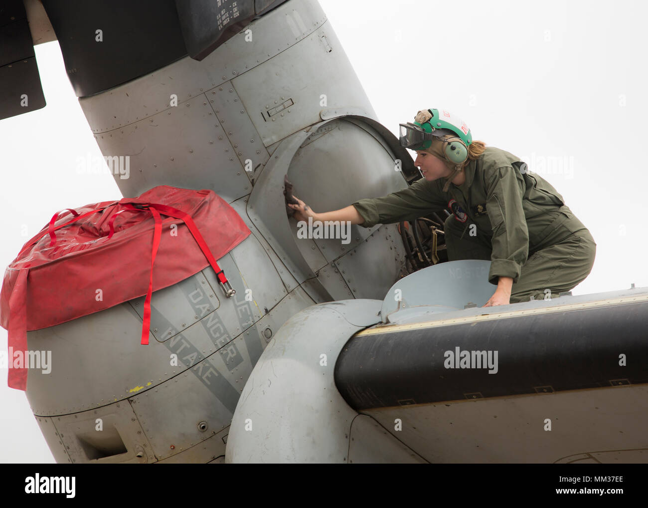U.S. Marine Lance Cpl. Ashley Donnelly, an 6156 Airframe Mechanic with ...