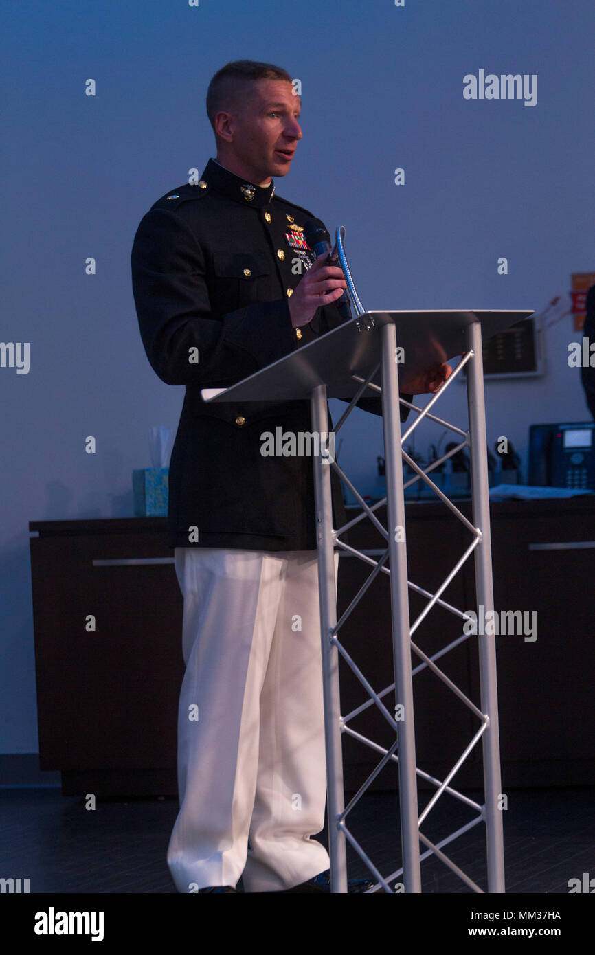 Maj. Andrew Terrell, commanding officer of Marine Recruiting Station ...