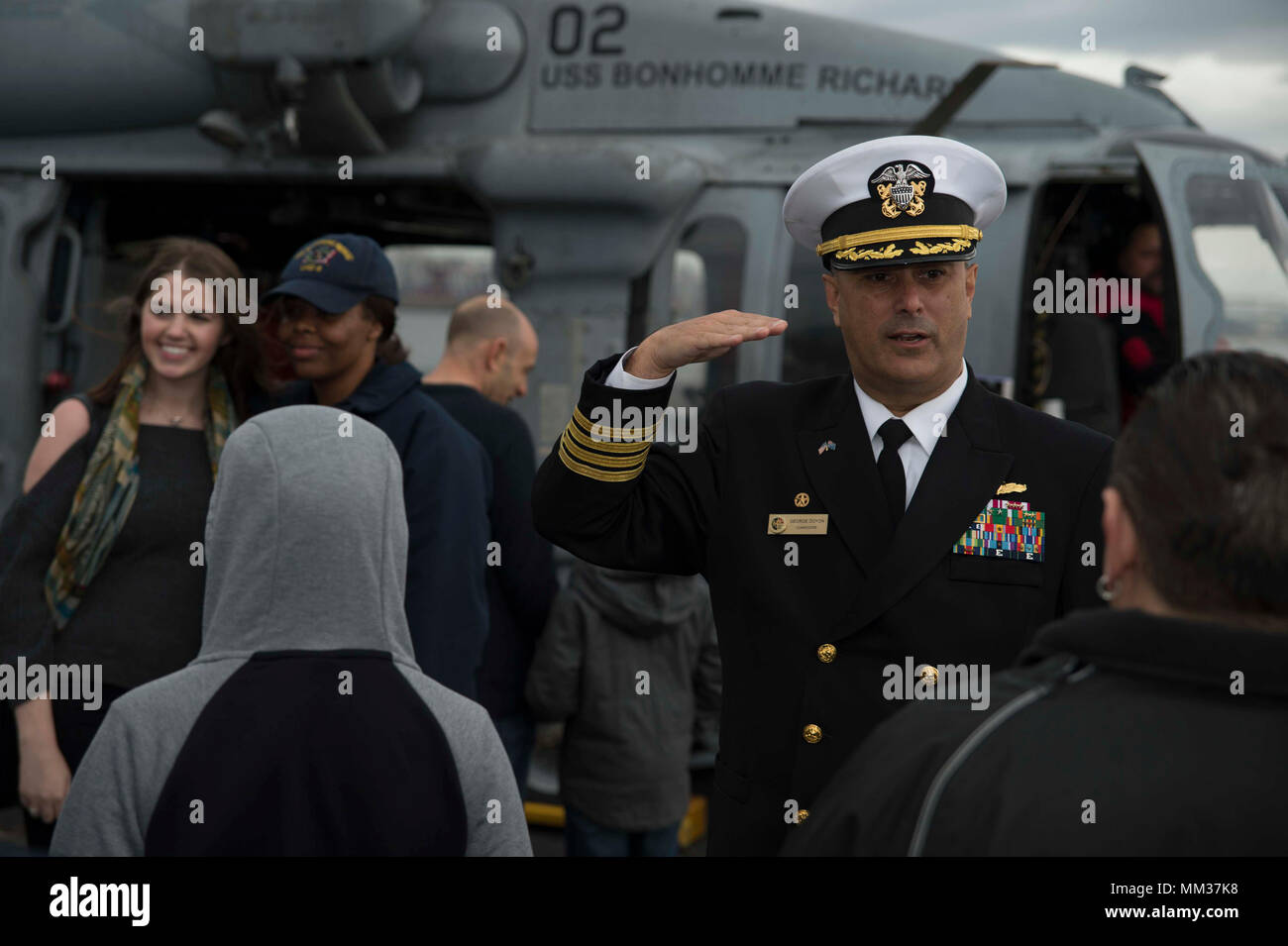 170902-N-DL434-074 MELBOURNE, Australia (Sept. 2, 2017) Capt. George Doyon, commander ...
