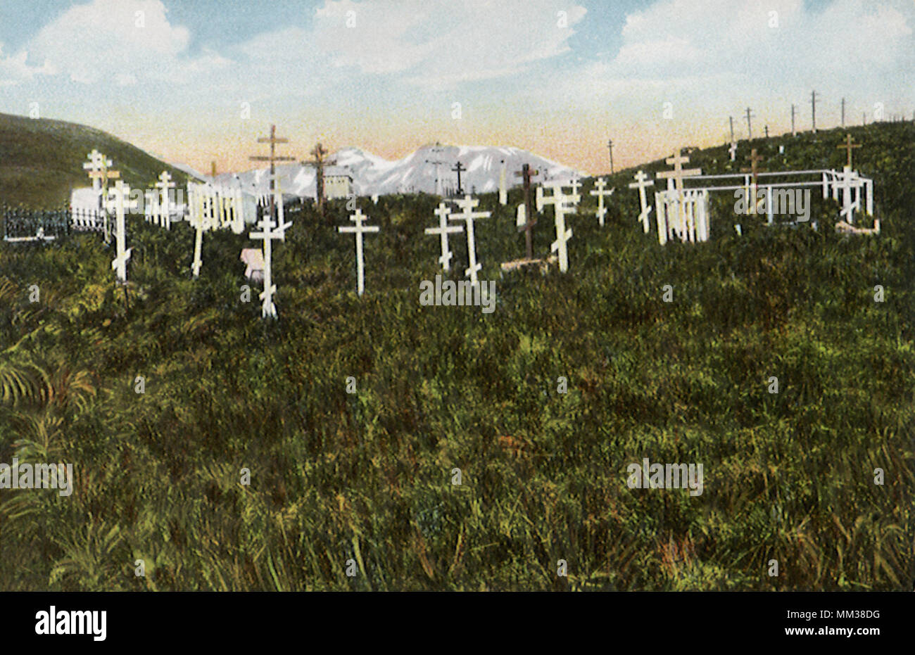 Russian Cemetery. Unalaska. 1910 Stock Photo - Alamy