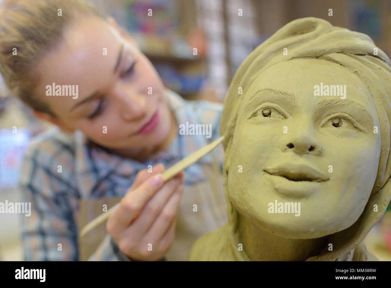 clay sculptor at work Stock Photo - Alamy
