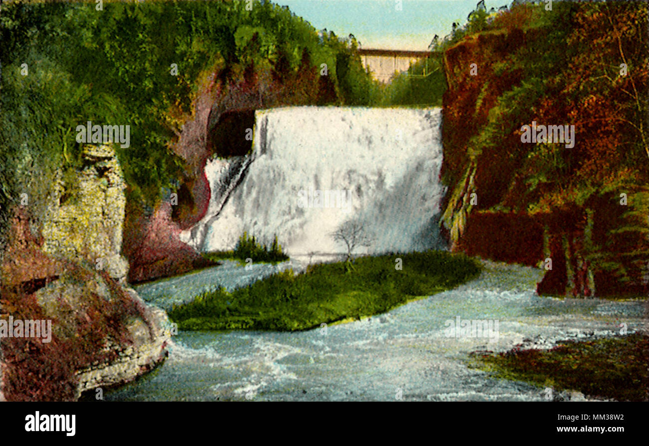 Falls at Fall Creek Gorge. Ithaca. 1920 Stock Photo - Alamy