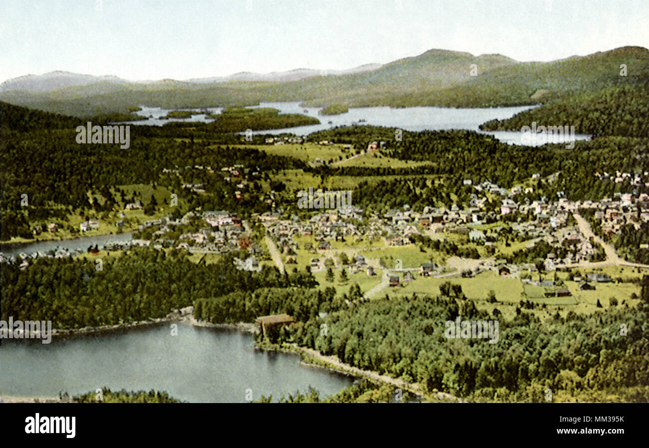 Village from Mt. Baker. Saranac Lake. 1920 Stock Photo - Alamy