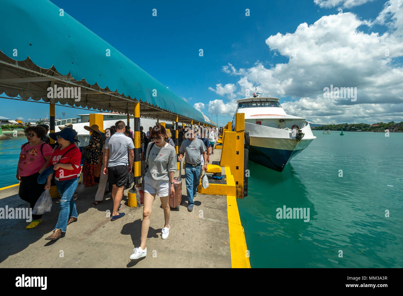 Apr 23,2018 Bohol island, Philippines: Tourists from the ferry Stock ...