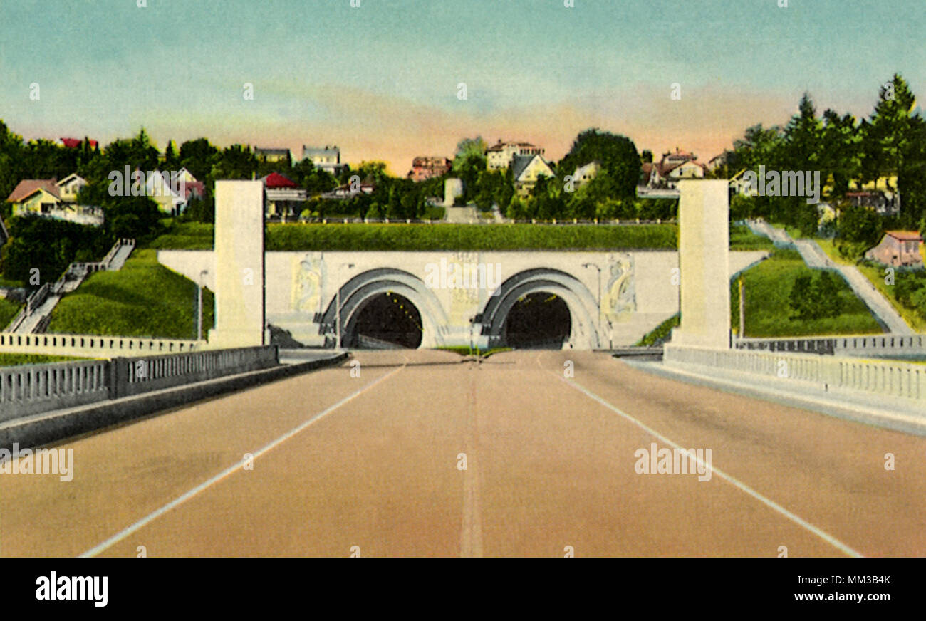Tunnels from Floating Bridge. Seattle. 1941 Stock Photo - Alamy