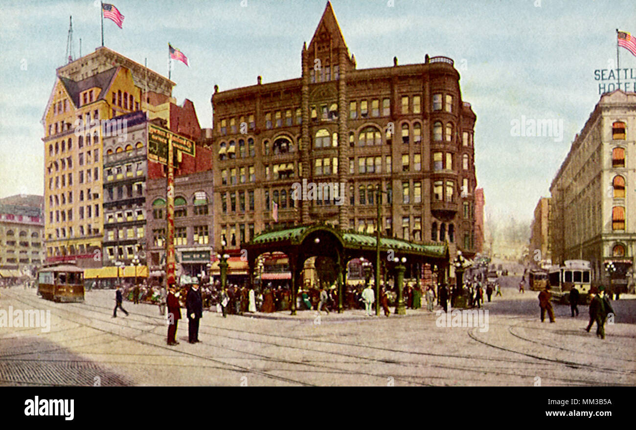 Pioneer Square. Seattle. 1910 Stock Photo - Alamy