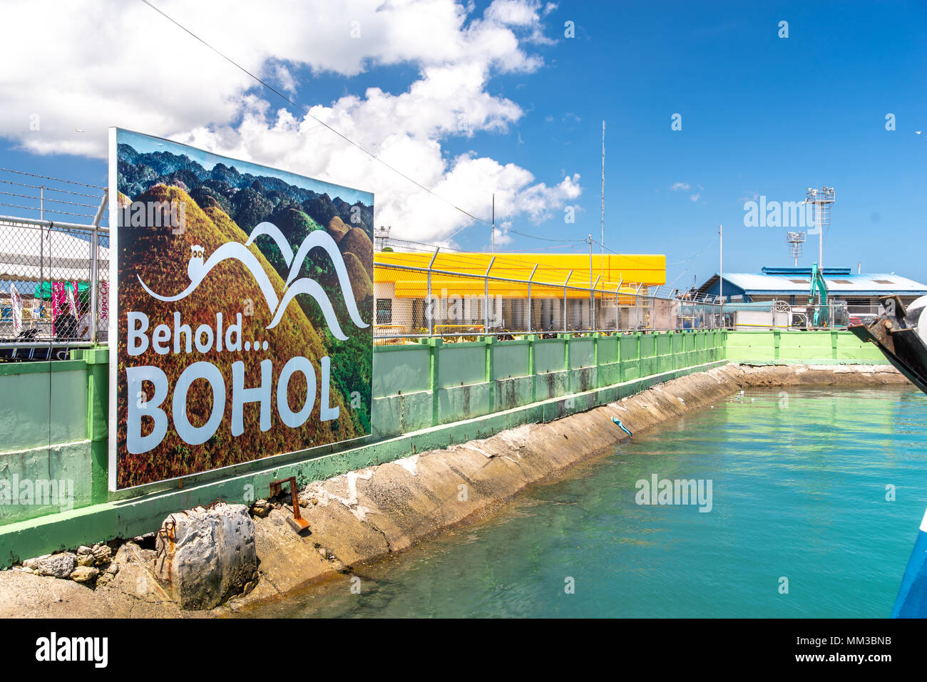 Apr 23,2018 Bohol island, Philippines :Bohol sign board at ferry ...