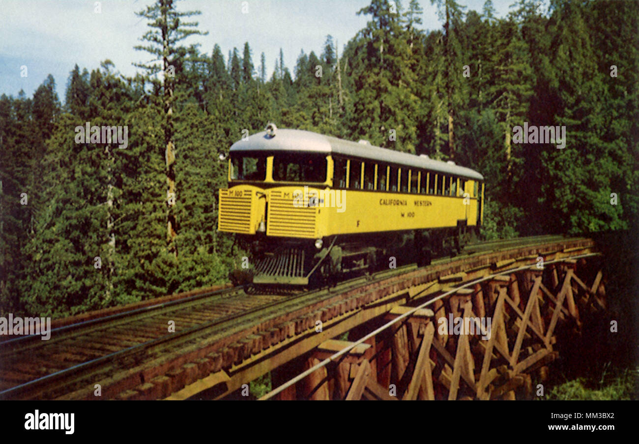 Skunk Railroad Line. Willits to Fort Bragg. 1965 Stock Photo - Alamy