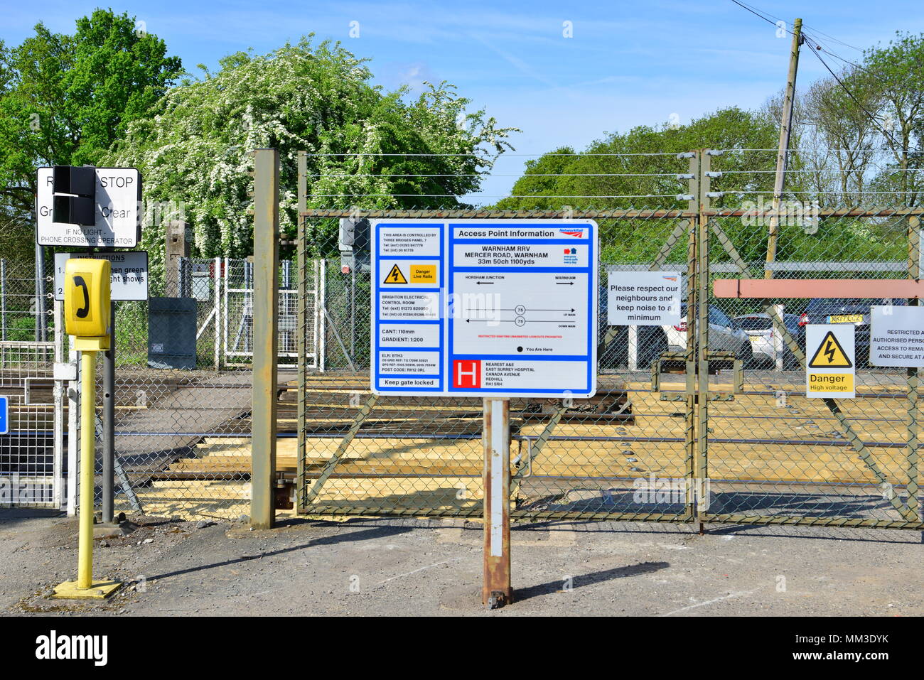 Health and safety signs at Warnham railway station Stock Photo - Alamy