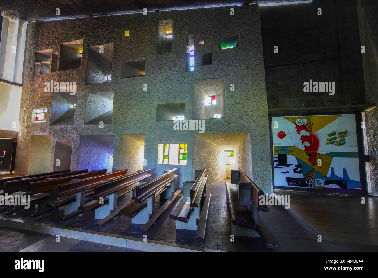 Inside the iconic Chapel in Ronchamp designed by Swiss-French architect ...