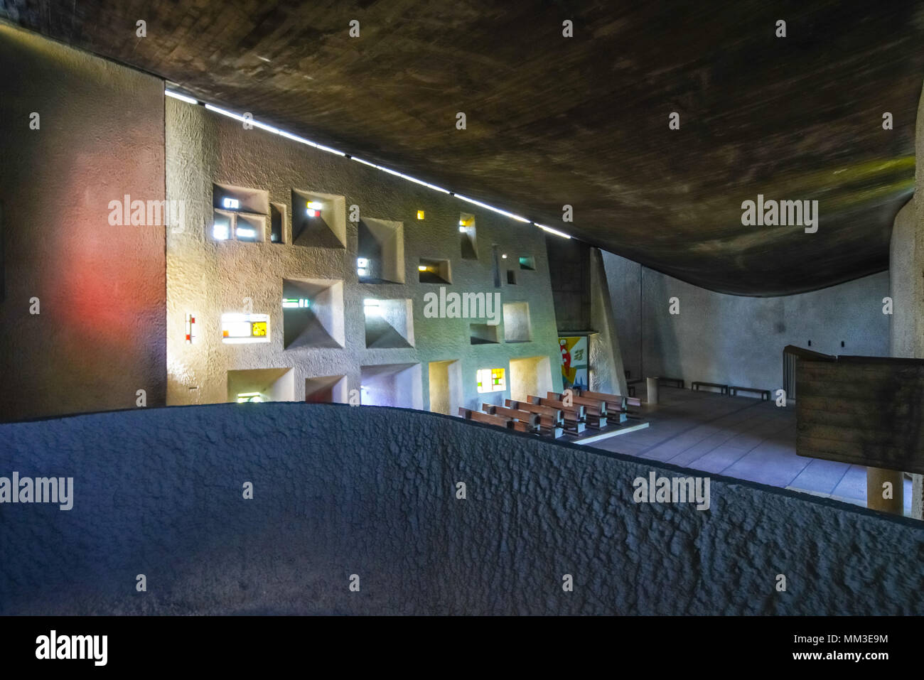 Inside the iconic Chapel in Ronchamp designed by Swiss-French architect ...