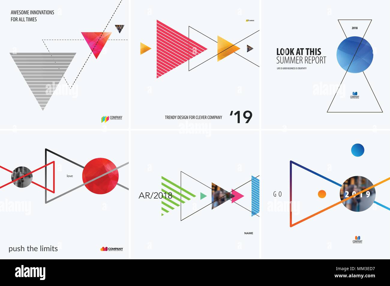 Set of modern design abstract templates. Creative business background ...